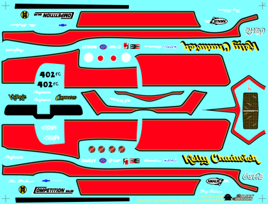 Slixx Decals KELLY CHADWICK'S '71 PEARL WHITE CAMARO FUNNY CAR