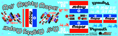 Slixx Decals JUDY LILLY'S MISS MIGHTY MOPAR SUPER STOCKS 60'S CUDA & 70 ...