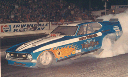 Slixx Decals BLUE MAX FLAMED RAM AIR MUSTANG FUNNY CAR